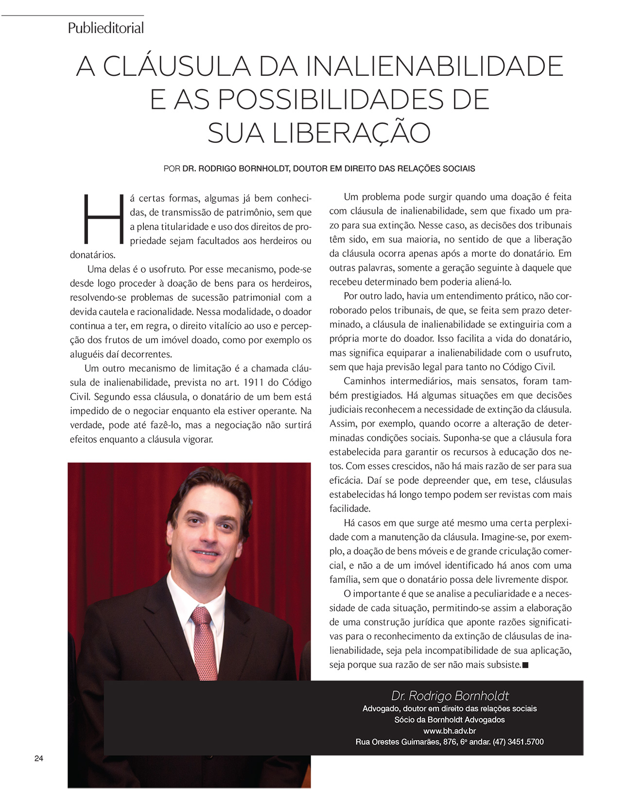 A Cláusula da Inalienabilidade e as Possibilidades de sua Liberação ...